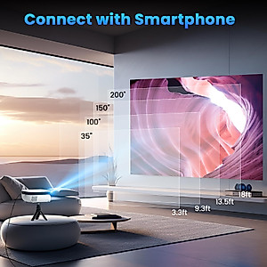 Outdoor Projector, Mini Projector with 100" Screen, 1080P and 240" Supported Movie Projector 7500 L Portable Home Video Projector Compatible with Smartphone/TV Stick/PS5/PC/Laptop