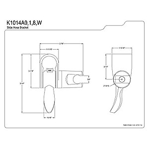 Kingston Brass K1014A1 Complement Shower Slide Bar Bracket, Polished Chrome
