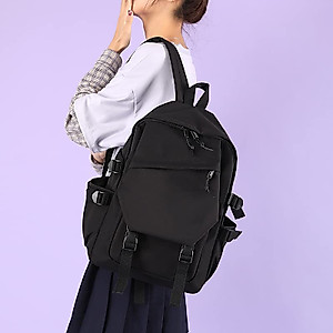 Votachin Casual Backpack Unisex Cute Macaroon Color Backpack Large Capacity Laptop Bag Backpack Suitable for Daily Commuting-Black