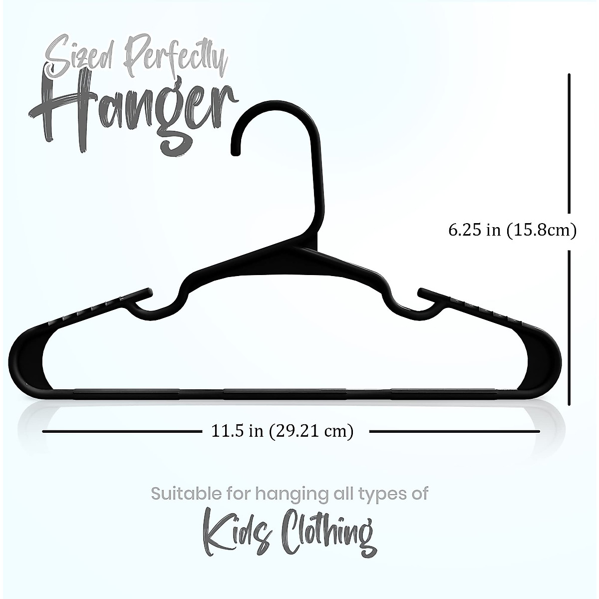 Utopia Home 60 Pack Kids Hangers - 11.5 Inch Plastic Baby Hangers for Closet - Childrens Hangers for Clothes & Infant Hangers for Closet - Ideal for Everyday Standard Use (Black)