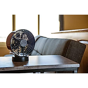 Treva 5" Aromatherapy Diffuser Fan - 2 Speed Air Flow - Faux Wood Design with Reusable Fragrance Pads - Portable USB and Battery Operated Personal Cooling Device