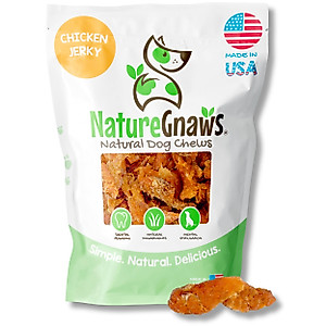 Nature Gnaws USA Chicken Jerky for Dogs (1Lb) – Delicious Grain Free Reward Snack for Small, Medium & Large Breeds - Premium Natural Dog Chew Treats
