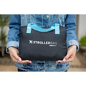 Bububee 'Elua XL Double Stroller Gate Check Travel Bag (Black & Aqua)