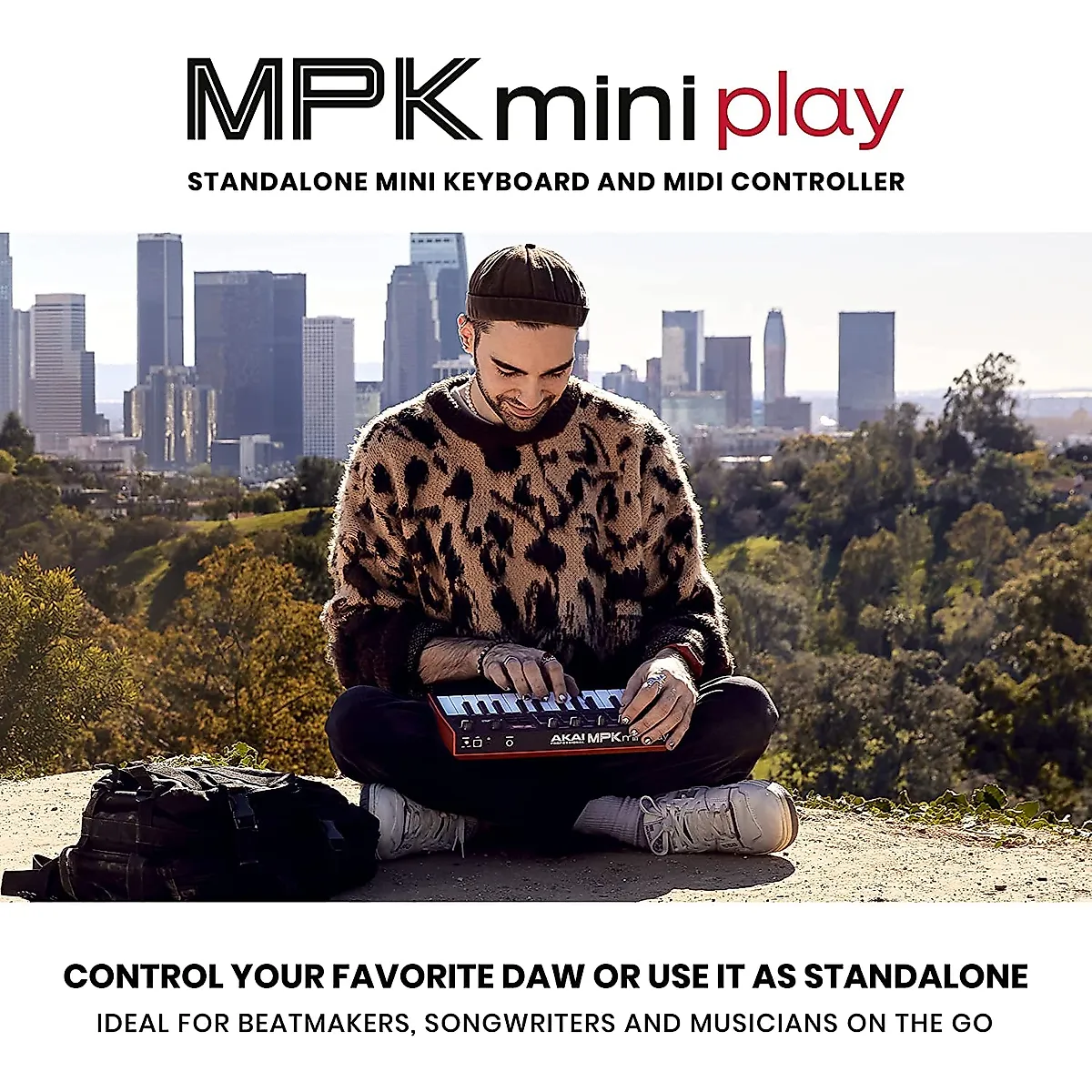 AKAI Professional MPK Mini Play MK3 and M-Audio HDH40-25-Key USB MIDI Keyboard Controller with Beat Pads, Studio Headphones and Software Suite