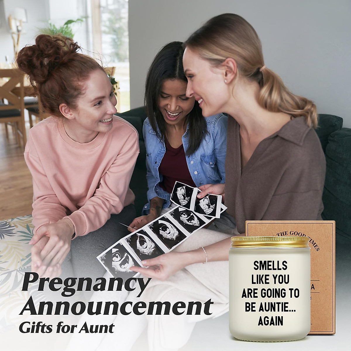 Pregnancy Announcement for Aunt, Funny Baby Reveal Present for Aunt Again Aunt to Be, Second Time Auntie Gift Ideas, Surprise Announcements for Great Sister Friend Bestie, Lavender Scented Candle