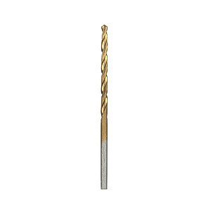 BOSCH TI4133 3/32 In. x 2-1/4 In. Titanium Nitride Coated Metal Drill Bit with 3/8 In. Reduced Shank for Applications in Heavy-Gauge Carbon Steels, Light Gauge Metal, Hardwood, 1-Piece
