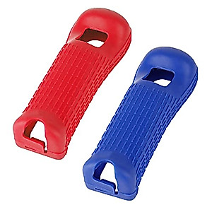 Jadebones 2X Silicone Skin Case Cover with Wrist Strap for Wii Remote Controller (Red+Blue)