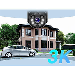 [3K Security Camera Outdoor] Color Night Vision, Wireless PTZ Cameras for Home Auto Tracking, IP66 2-Way Audio,3K WiFi Camera for Indside/Outside Security,Human Detection, 360° View,C102