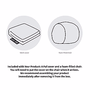 Big Joe Fuf Medium Foam Filled Bean Bag Chair with Removable Cover, Desert Rose Lenox, 3ft Big