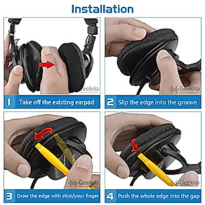 Geekria Sport Cooling Gel Replacement Ear Pads for Sony MDR-7506, MDR-V6, MDR-V7, MDR-CD900ST Headphones Earpads, Headset Ear Cushion Repair Parts (Black)