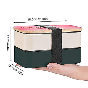 Colorful Lollipop Adult Lunch Box, Bento Box, With Cutlery Set Of 3, 2 Compartments, Rectangular, Lunch Box For Adults