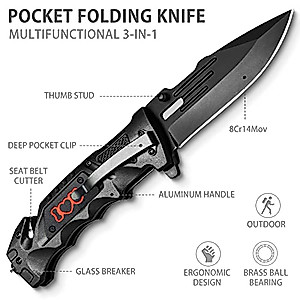 NedFoss Pocket Knife for Men with engraved I LOVE YOU, EDC Folding Knife Valentines Day Gifts for Men Husband Him Boyfriend, Groomsmen Gifts for Men