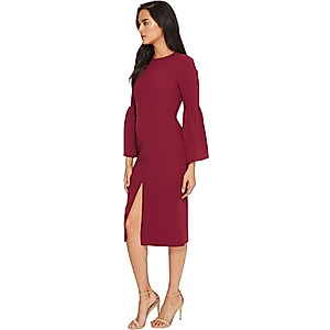 Jill Jill Stuart Women's Bell Sleeve MIDI, Black Currant, 0