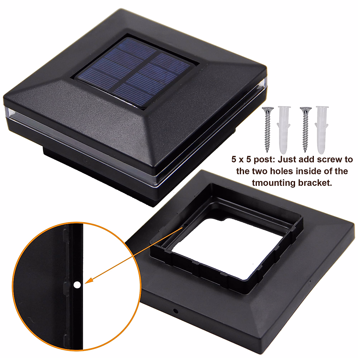 MAGGIFT 6 Pack Solar Post Lights, 15 Lumen Outdoor Post Cap Light for Fence Deck or Patio, Solar Powered Caps, Warm White High Brightness SMD LED Lighting, Lamp Fits 4x4, 5x5 or 6x6 Wooden Posts