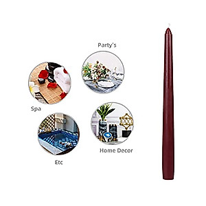 10 Inch Burgundy Taper Candles
