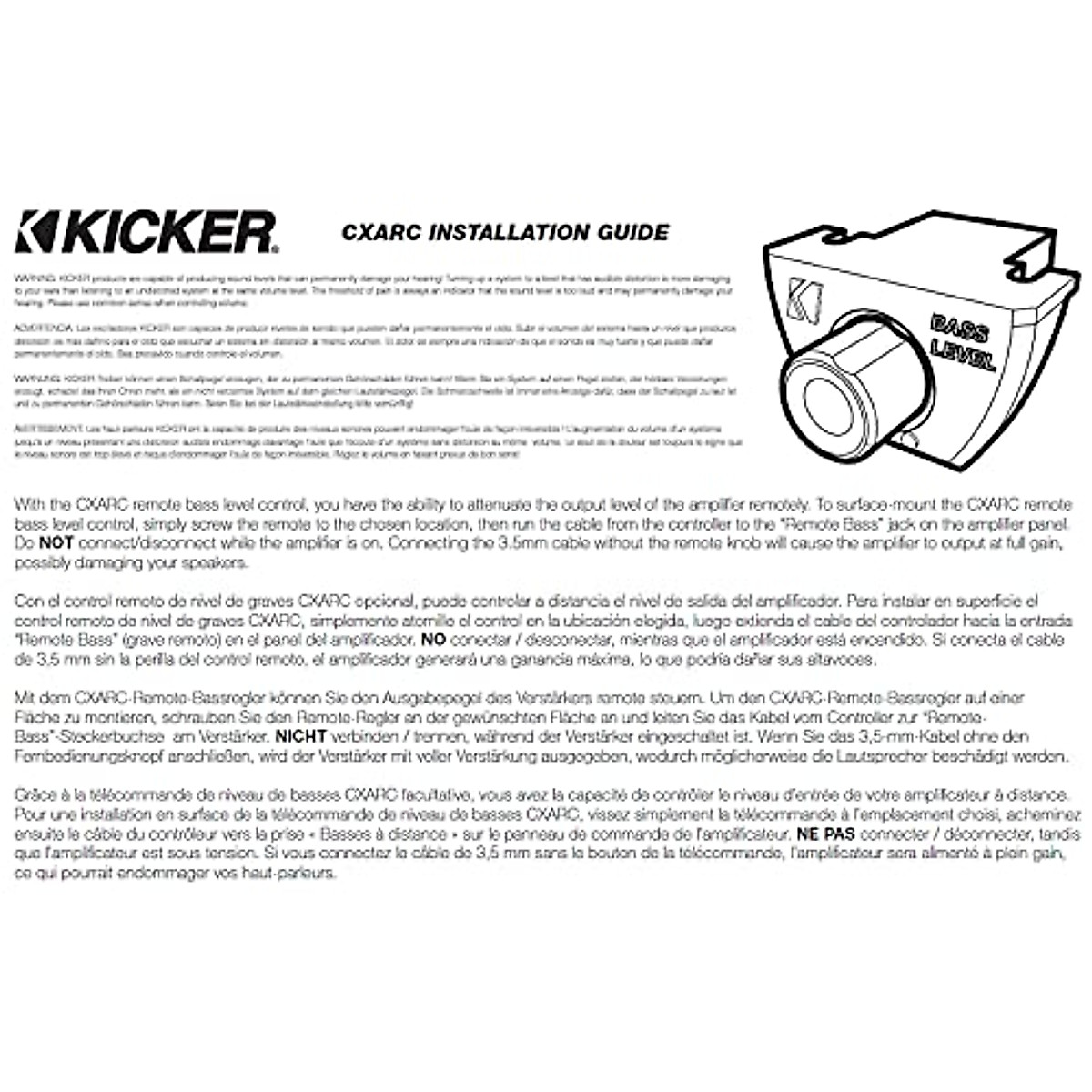 Kicker CXARC Remote Control for KICKER CX-Series Amplifiers