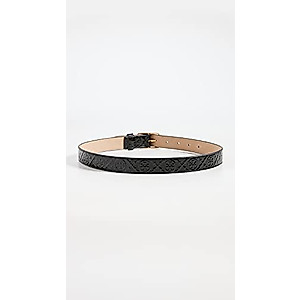 Tory Burch Women's T Monogram Patent Belt, Black, S