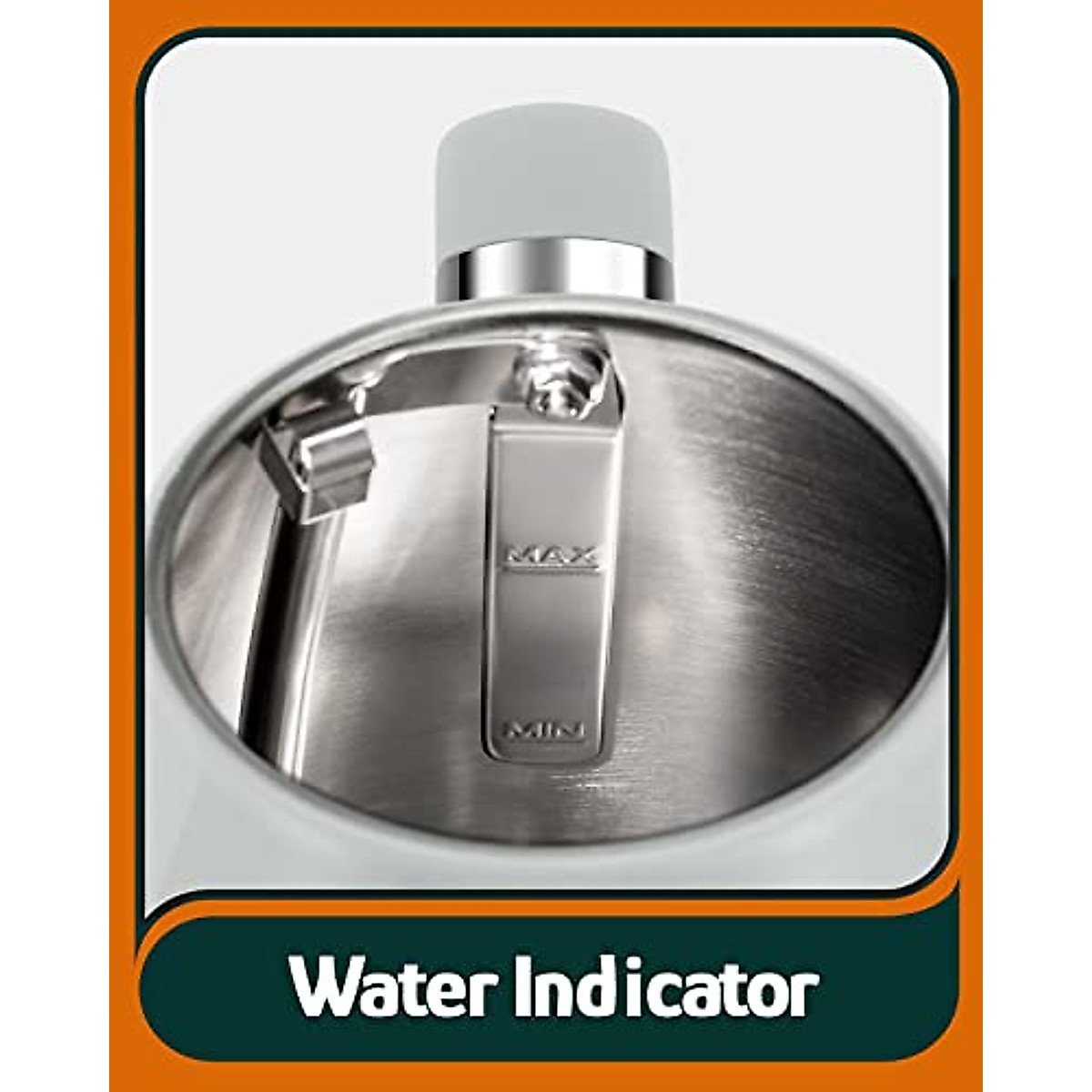 Hazel Quinn Retro Electric Kettle - 1.7 Liters / 57.5 Ounces Tea Kettle with Thermometer, All Stainless Steel, Fast Boiling 1200 W, BPA-free, Cordless, Rotational Base, Automatic Shut Off - Ice Gray