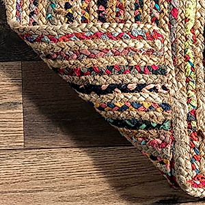 nuLOOM Aleen Braided Cotton/ Jute Area Rug, 3' x 5', Multi