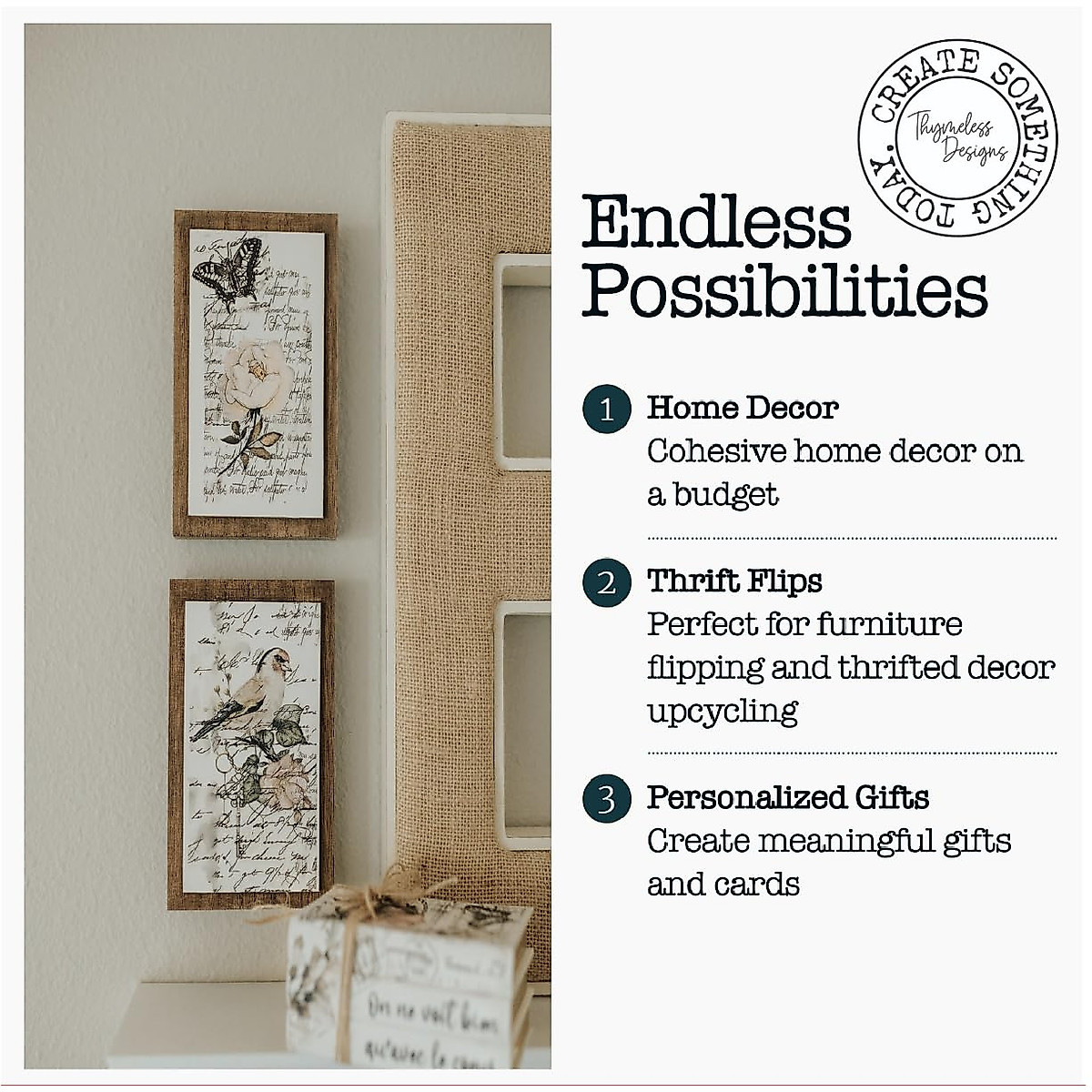 Rub on Transfers for Crafts and Furniture | 3 Design Sheets 6”x 12” | Home Decor Transfers | Furniture and Craft Decals | by Thymeless Designs (Memories of Paris)