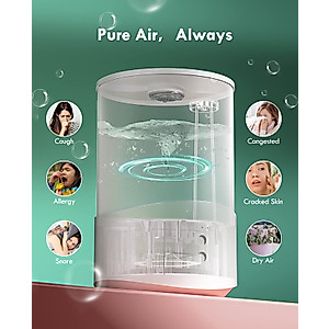 Fresnwel Cool Mist Humidifier, 4L Top Fill 7-Color Night Lights Bedroom Office, 2-in-1 Essential Oil Diffuser Baby Kids Nursery, Humidifier Adjustable Mist Mode, Auto Shut Off, White (NARF_42939)