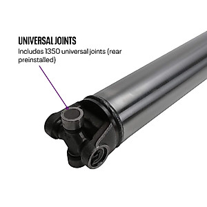 Speedway Motors U-Weld-It Custom Steel Driveshaft Kit, 1350 Series Universal Joints, Includes GM 27 Spline Slip Yoke, 50 Inch Length Tubing and 3 Inch O.D.