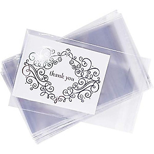 Handy Basics Clear Resealable Cellophane Cello Bags 100pk 4 3/8" x 5 3/4" 1.5 mil