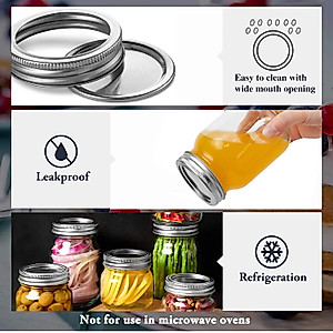 Accguan 12oz / 350ml Mason Jars with Airtight Lids, Glass Jar With Regular Lids, Clear Glass Jar Ideal for Jam,Honey,Wedding Favors,Shower Favors, Set of 20