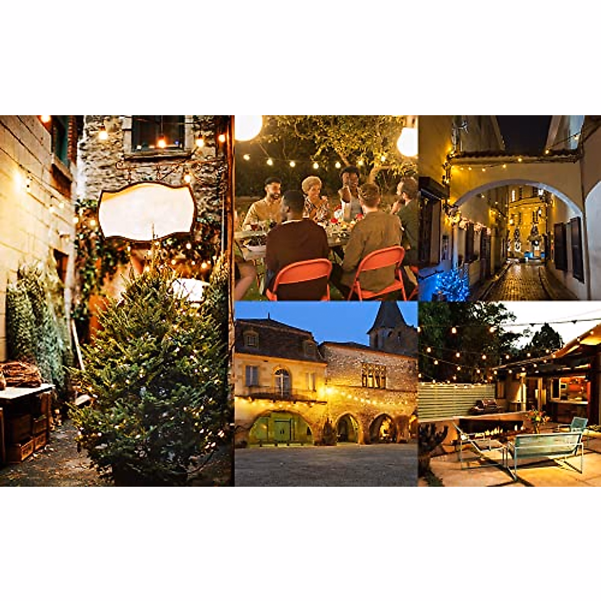 Anxbbo LED Outdoor String Lights, 48FT Patio Lights with 16 Edison Shatterproof Bulbs, UL Listed Heavy-Duty Commercial Grade Strand, Linkable Waterproof Hanging Lights for Outside Deck Backyard Garden