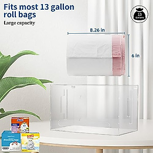 Trash Grocery Bag Dispenser Roll Holder, Clear Acrylic Plastic Bag Holder Wall Mount Organizer, for Plastic Trash Grocery Garbage Bags Dispenser Container, Kitchen Under Sink Organizers and Storage