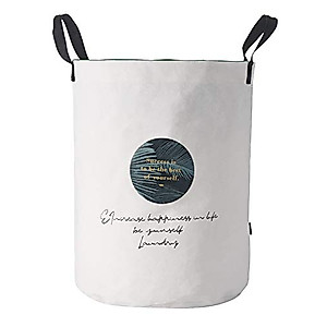 18.5" Laundry Hamper Large Waterproof, Laundry Hampers, Foldable Fabric Laundry Basket, Clothes Laundry Hamper, Toy Storage Bin, Waterproof Round Canvas Storage Basket