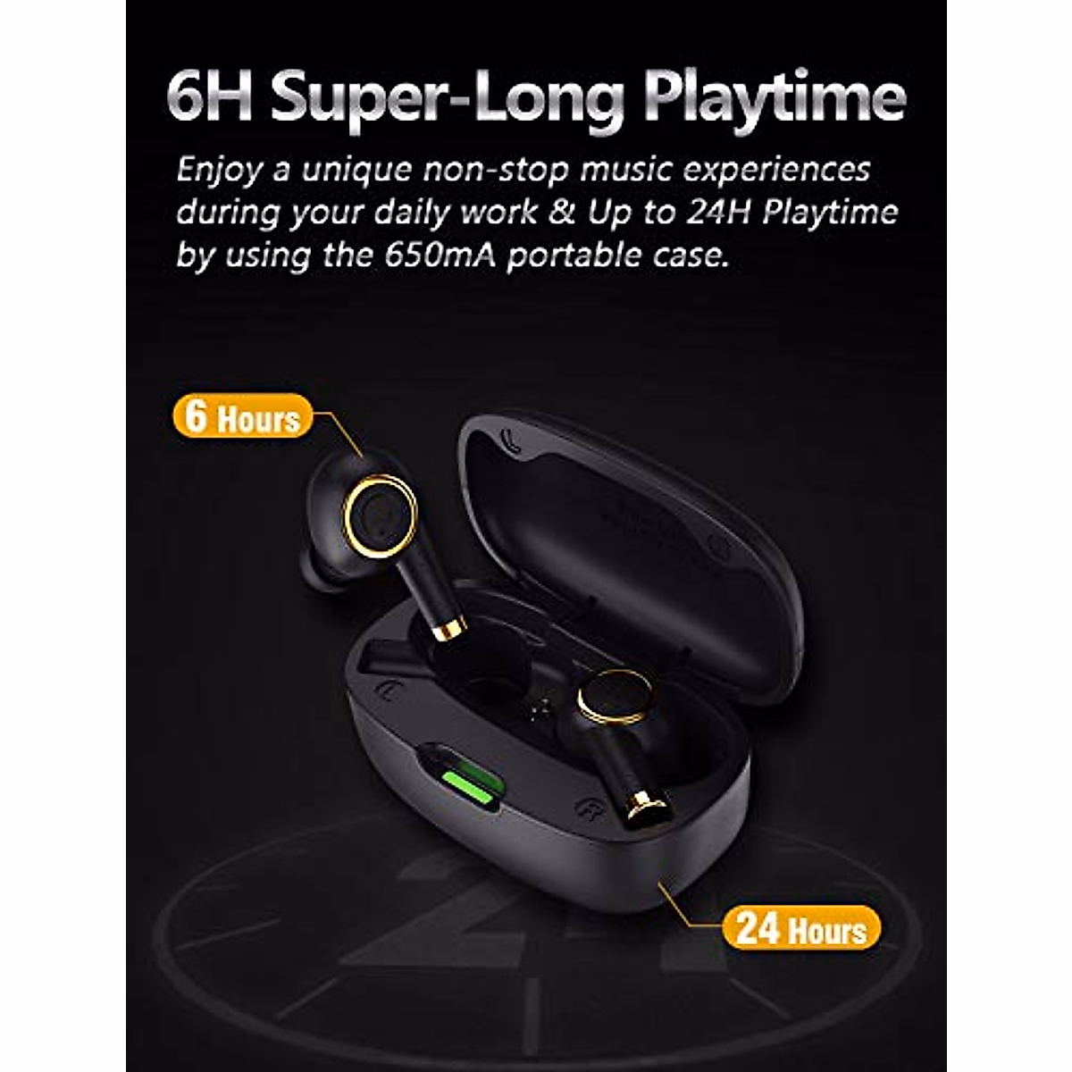 Bluedio Bluetooth Wireless Earbuds, P(Particle) Wireless Earbud Headphones in-Ear Earphones with Charging Case, Mini Car Headset Built-in Mic for Cell Phone/Running/Android, 6Hrs Playtime