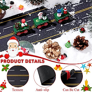 Marspark Christmas Village Accessories 5 x 50 Inch Christmas Miniature Road Village Street Mat Xmas Village Snow Street Decorations for Little Village Landscape (Road Style)
