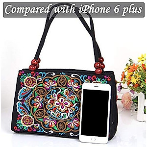 Small Totes Handbag Vintage Double-Sided Embroidery Shoulder Bags
