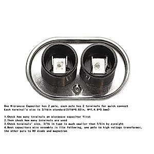 Universal Microwave Oven High Voltage Capacitor 1.05 MFD uF Compatible and Replace for GE Samsung LG Media Hair Amana Kenmore Mayta and Whirlpool
