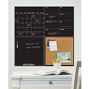 Wall Pops WPE1875 4 Piece Organizer Kit, Black
