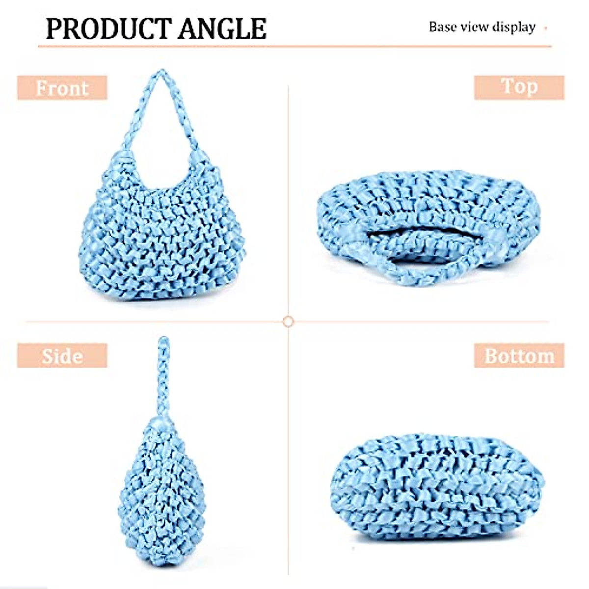 Fecialy Woven Bags for Women Beach Shoulder Bag Purse Woven Clutch Tote Handbags for Women