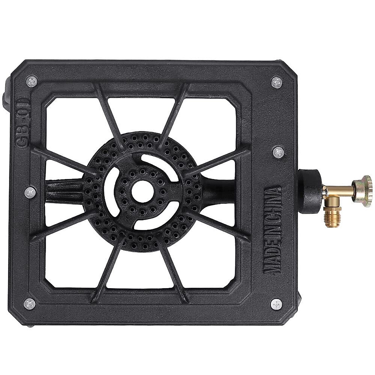 JNTKE Single Portable Burner, Cast Iron Propane LPG Gas Stove, Outdoor Stove BBQ 15000 BTU Camping Cooker for Barbecue Grilling, Tailgating, Hiking