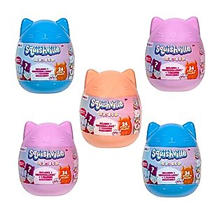 Squishmallows Squishville, Series 7-5 Pack - Official Kellytoy - Collectible Mini Stuffed Animal Toy Plush & Accessories, Styles May Vary - Add to Your Squad - Gift for Kids, Girls & Boys - Set of 5