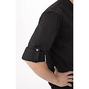 Chef Works Men's Hartford Chef Coat, Black, Medium