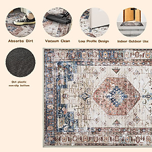 2 Pcs Washable Indoor Doormat,Non Slip Retro Floor Mat 24" x 36" Area Rug Absorbent Entrance Rug Distressed Front Door Mat,Welcome Mats Entryway Rug Doormats for Kitchen Home Patio