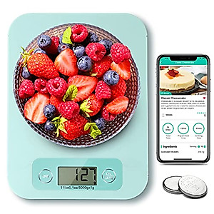 URAMAZ Smart Food Scales for Kitchen - Digital Food Scale Grams and Ounces with Nutritional Calculator Analysis App, Food Macro Scales for Weight Loss, Cooking, Calories Counting, Meal Prep