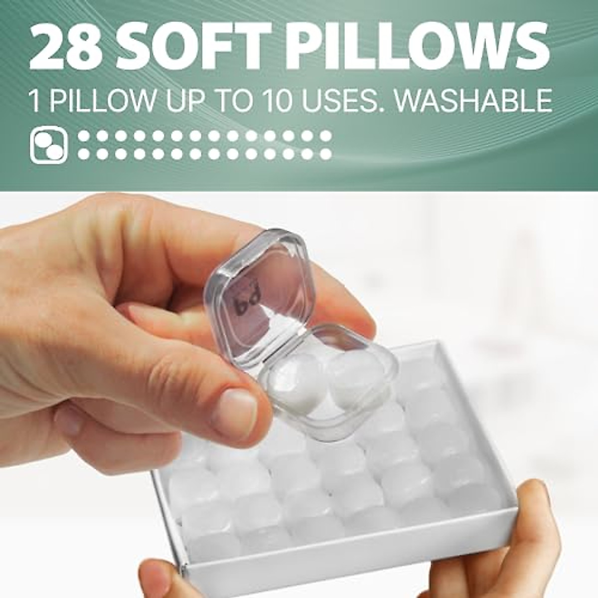 PQ Wax Ear Plugs for Sleeping - 28 Silicone Wax Earplugs for Sleeping and Swimming, Gel Ear Plugs for Noise Cancelling, Sleeping Earplugs, Sound Blocking Level of 32 Db (28 Pillows), Color: White