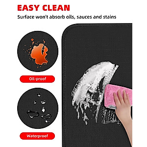 TOHONFOO 24" x 31" Grill Mat Fireproof for Outdoor Grill Protecting Prep Barbecue Table - Heat Resistant BBQ Tabletop Grilling Griddle Pad, Easy to Clean & Storage - Waterproof & Foldable, 1.2mm