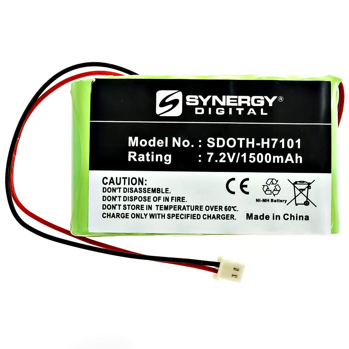Synergy Digital Alarm System Battery, Compatible with Honeywell L7000 Lynx Touch Alarm System, (Ni-MH, 7.2V, 1500 mAh) Ultra High Capacity, Replacement for Ademco 300-03864-1 Battery