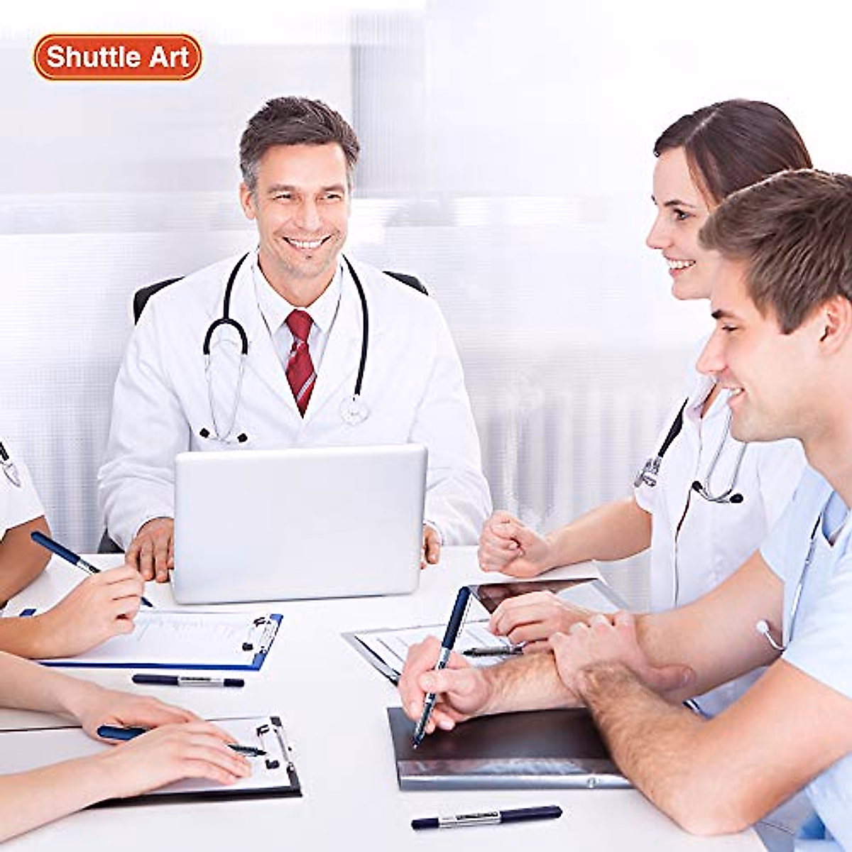 Shuttle Art RollerBall Pens, 25 Pack Blue Fine Point Roller Ball Pens, 0.5mm Liquid Ink Pens for Writing Journaling Taking Notes School Office