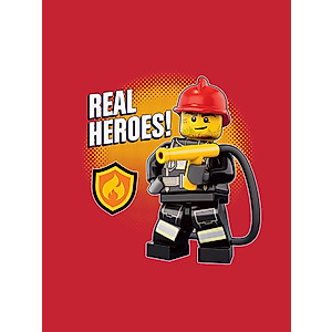 LEGO Boys T-Shirts, Heroic Tees for Boys (Firefighter Red, Size 7)