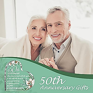 50th Anniversary Decoration Wedding Gift for Her 50th Marriage Gifts for Anniversary Wife Husband Happy Gift Acrylic Heart Keepsake for Couple Mom Dad Parents Women Man