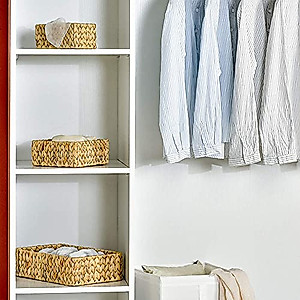 FairyHaus Natural Cedar Wooden Coat Hangers 18Pack & Wicker Baskets for Organizing 3Pack