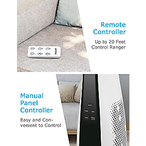 BREEZEWELL 43 Inch Bladeless Tower Fan w/ 3 Wind Speeds & 3 Modes, 15-Hour Timer, Remote Control, Ultra-quiet & Slim 45° Oscillating Personal Fan for Whole Room Home & Office